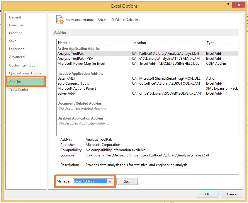 How To Install Or Load Analysis ToolPak In Excel DataScience Made Simple