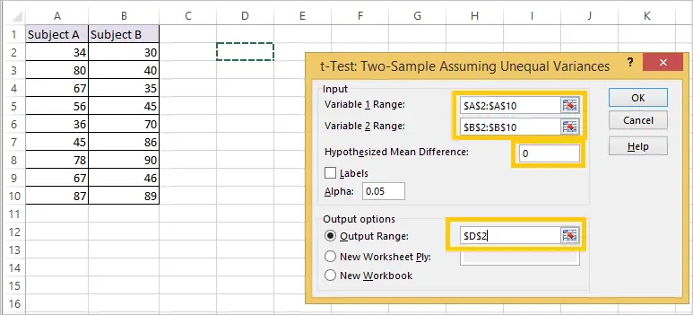 How To Calculate Hypothesized Mean Difference In Excel Haiper